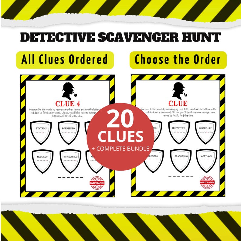 Detective Scavenger Hunt for Kids and Teens,spy Scavenger Hunt ...