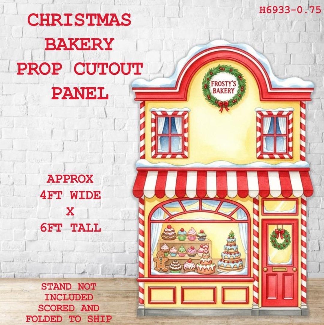 Christmas Bakery Prop Cutout Panel. Approx 4ft X 6ft. Stand NOT ...