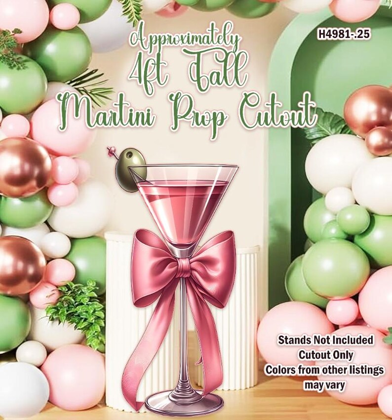 H4981 4ft Tall MARTINI PROP Cutout - Etsy