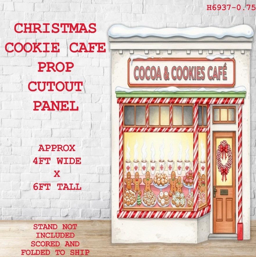 Christmas Cookie Cafe Prop Cutout Panel. Approx 4ft X 6ft. Stand NOT ...