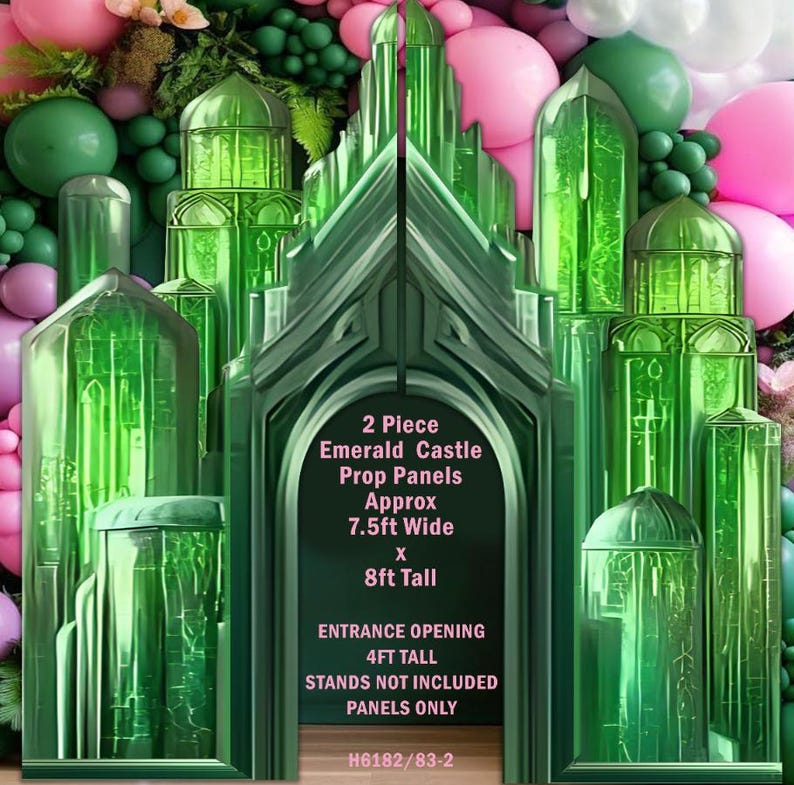 H6182/83 2 Piece Emerald Castle Prop Panels. Stands Not Included and ...