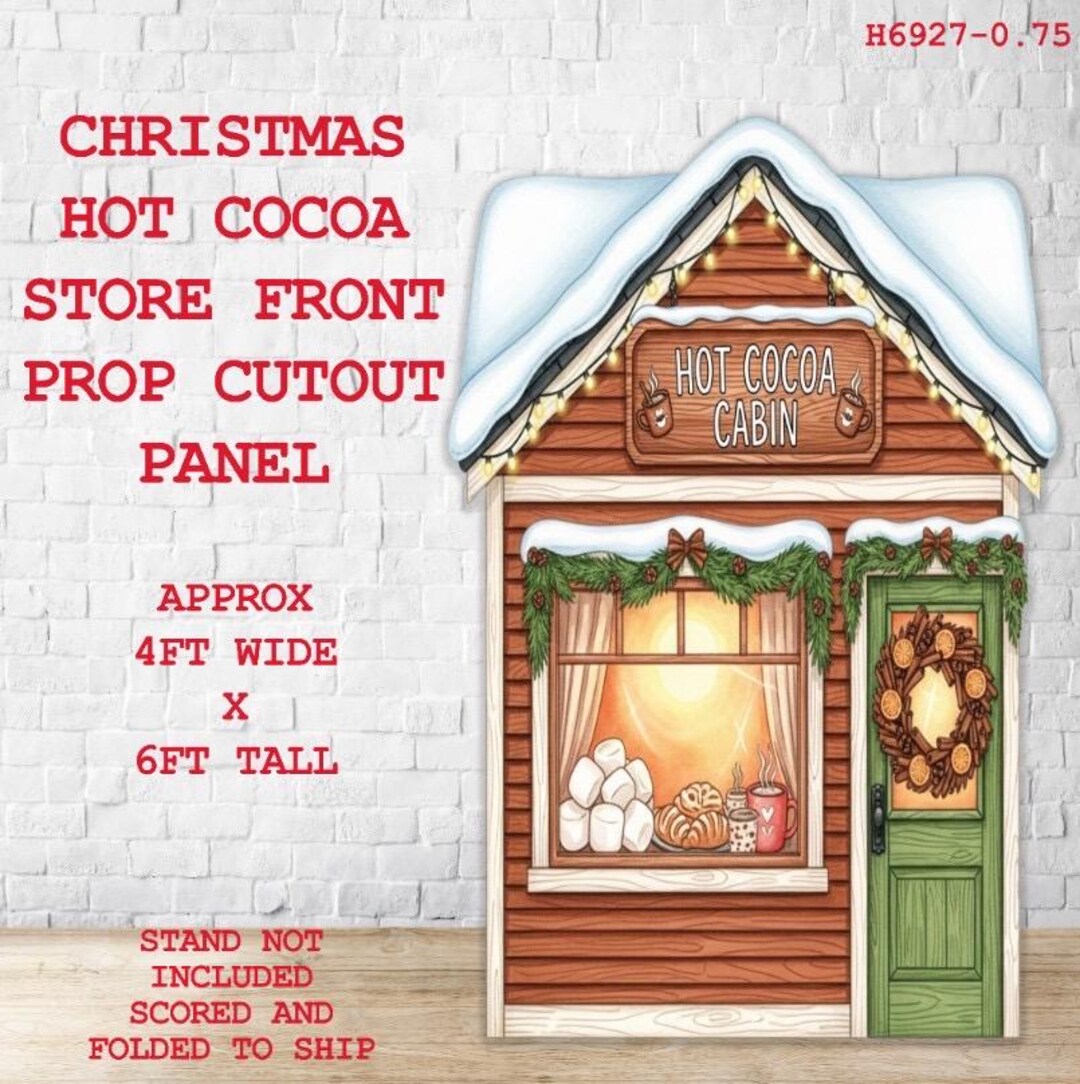 Christmas Hot Cocoa Store Front Prop Cutout Panel. Approx 4ft X 6ft ...