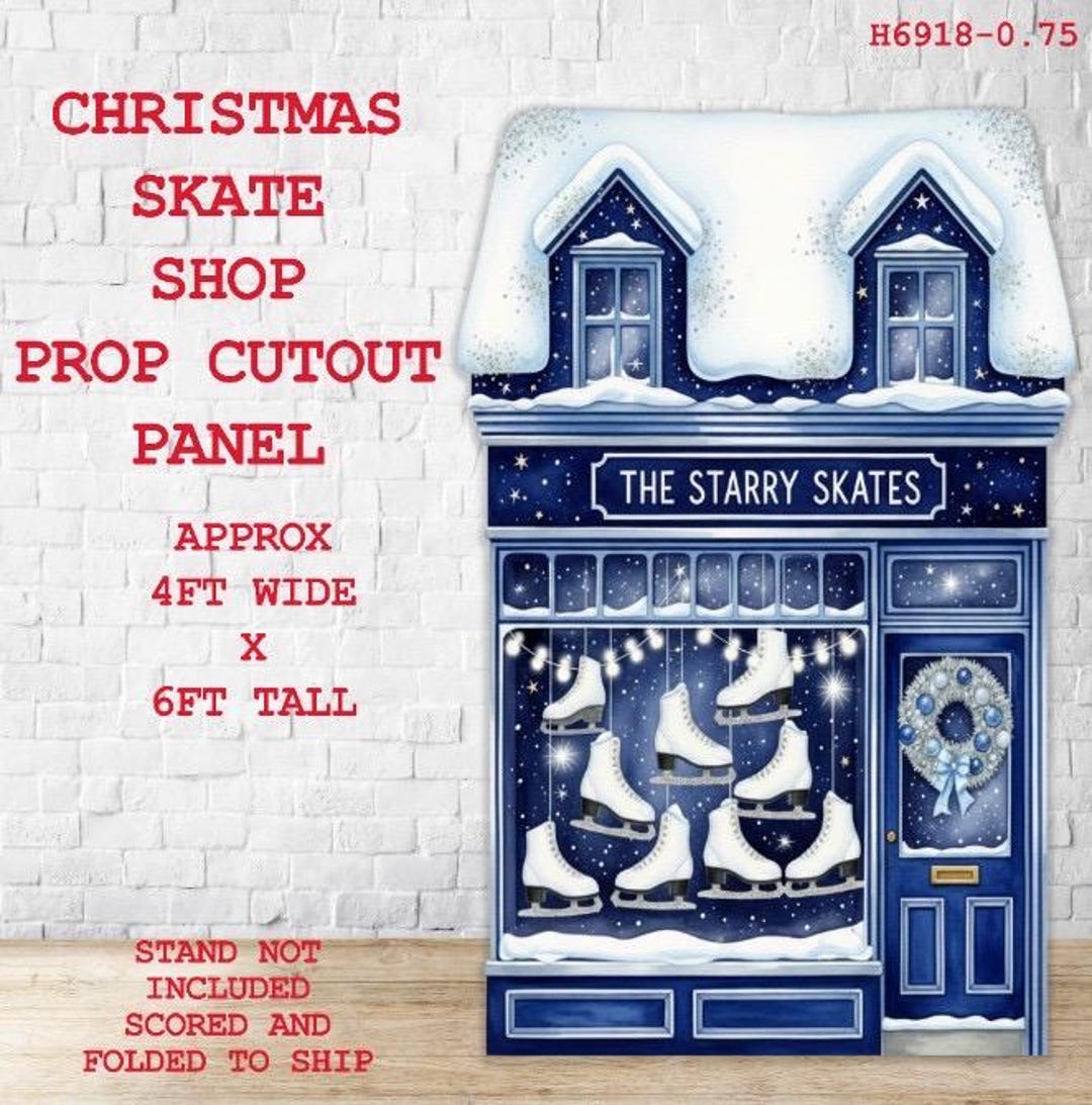 Christmas Skate Shop Prop Cutout Panel. Approx 4ft X 6ft. Stand NOT ...