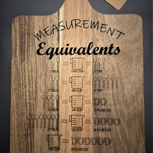 Measurement Equivalents Cutting Board - Etsy