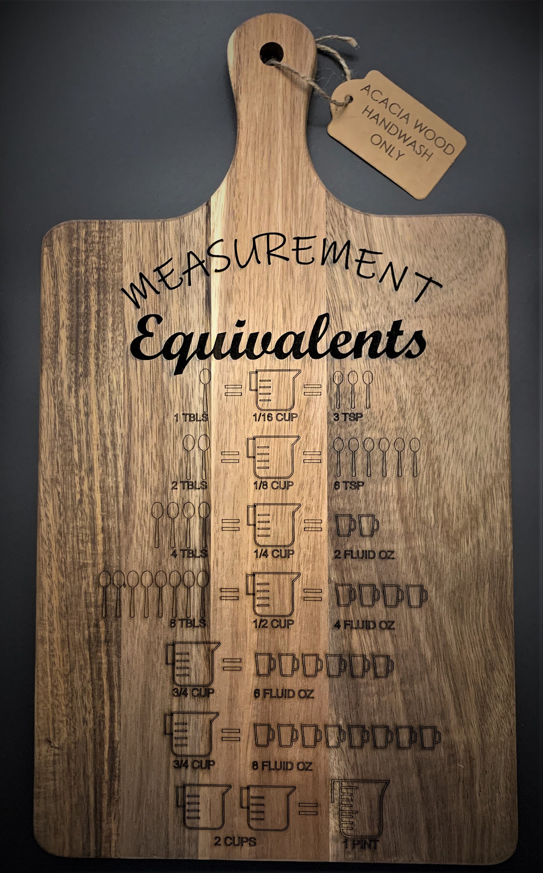 Measurement Equivalents Cutting Board - Etsy