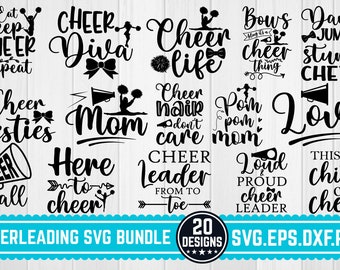 Cheer Bundle 3 Svg, Png Dxf Eps, Cheerleader Bundle, Cheerleading ...