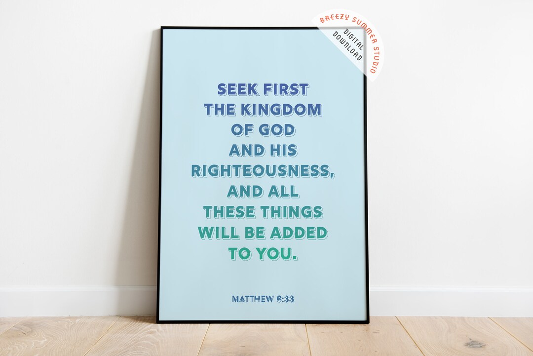 Matthew 6 Bible Verse Wall Art Gothic Gradient Art Font Digital Print ...