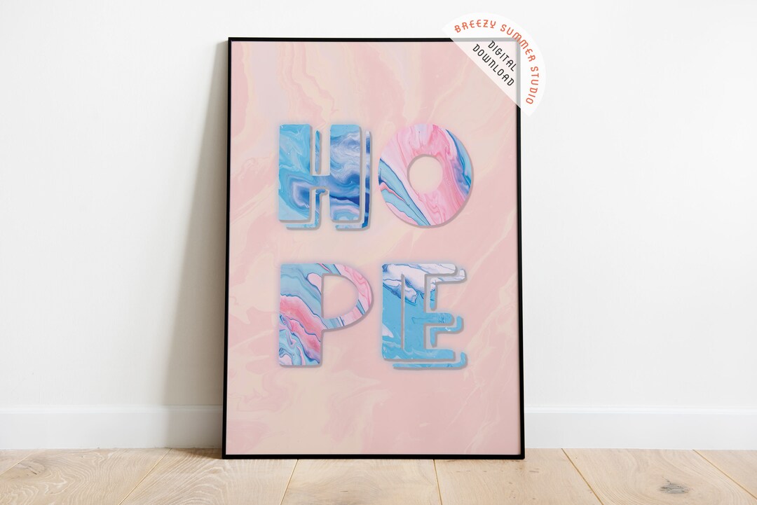 Hope Digital Art Motivational Poster Home Room Decor Wall Decor Wall ...