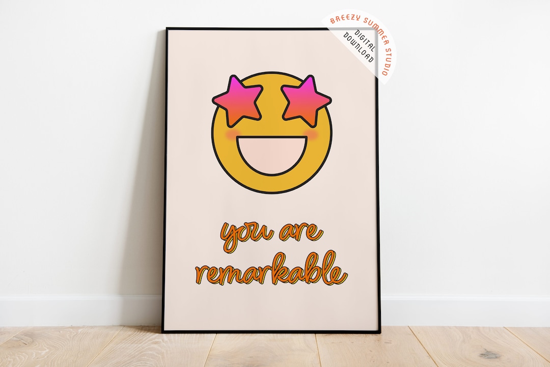 You Are Remarkable Typography Illustration Digital Art Printable ...
