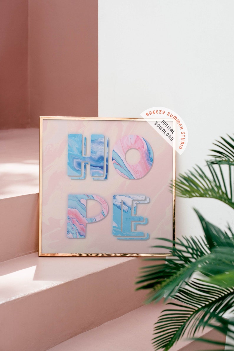 Hope Digital Art Motivational Poster Home Room Decor Wall - Etsy