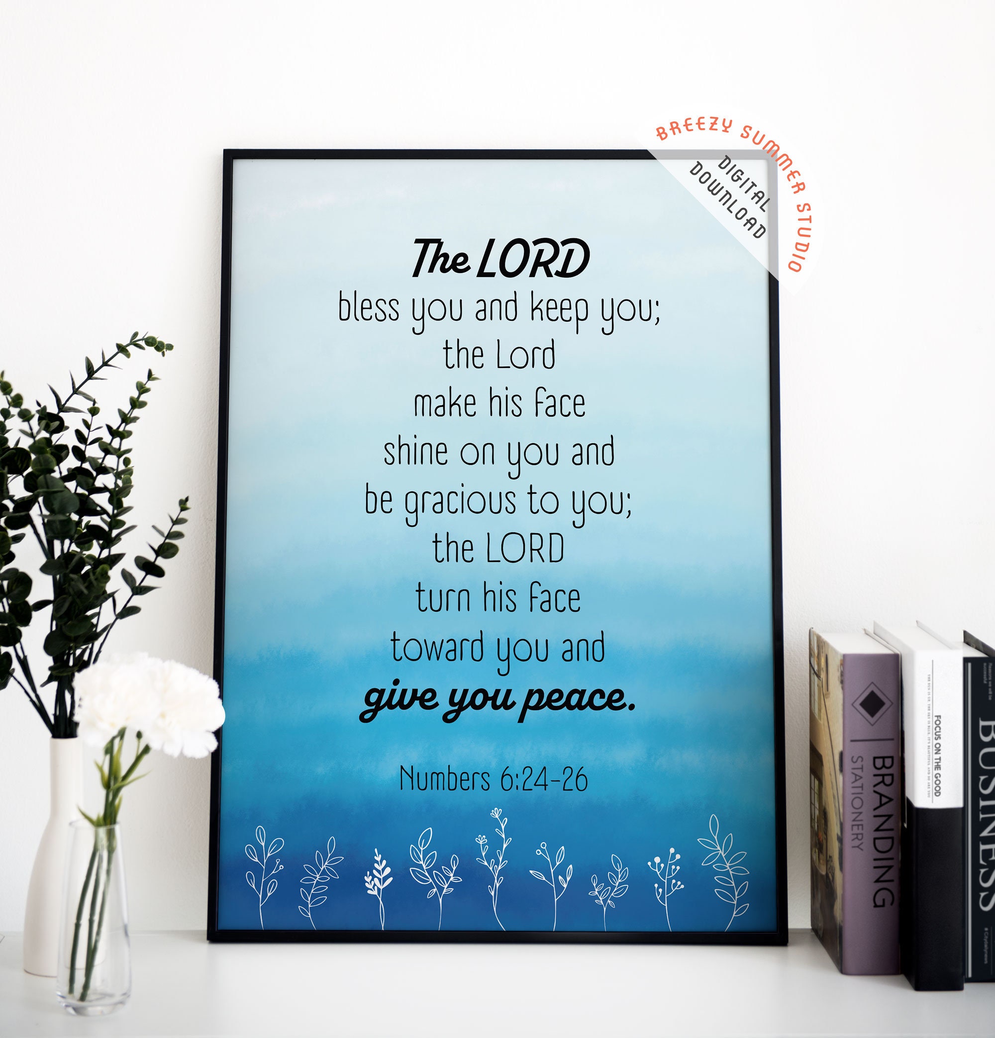 Numbers 6 Bible Verse Art Watercolor Background Digital - Etsy