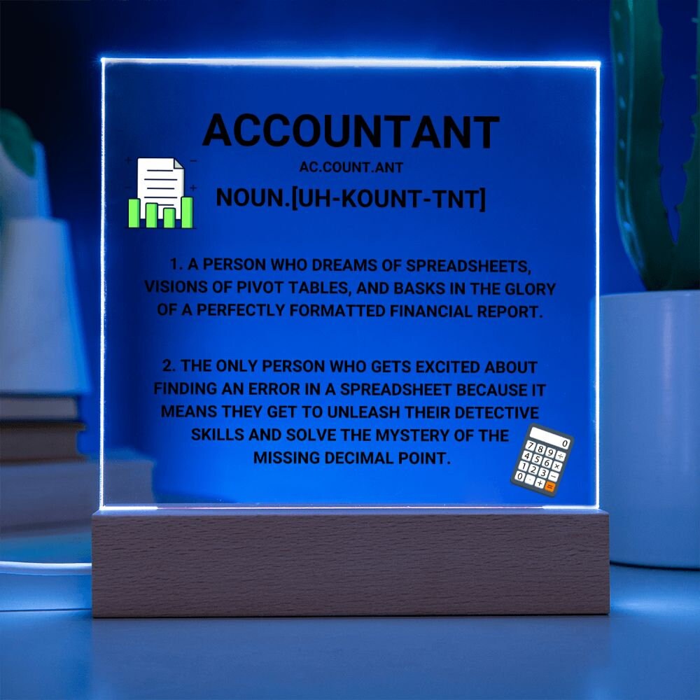 Funny Accountant Definition Desk Decor Sign, Christmas Gift for ...