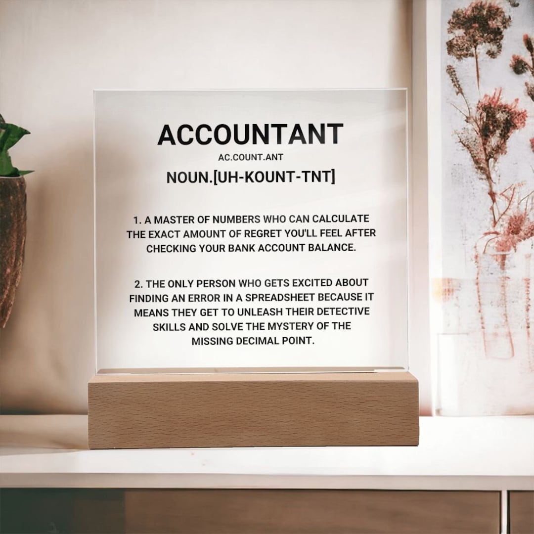 Funny Accountant Definition Desk Decor Sign, Christmas Gift for ...