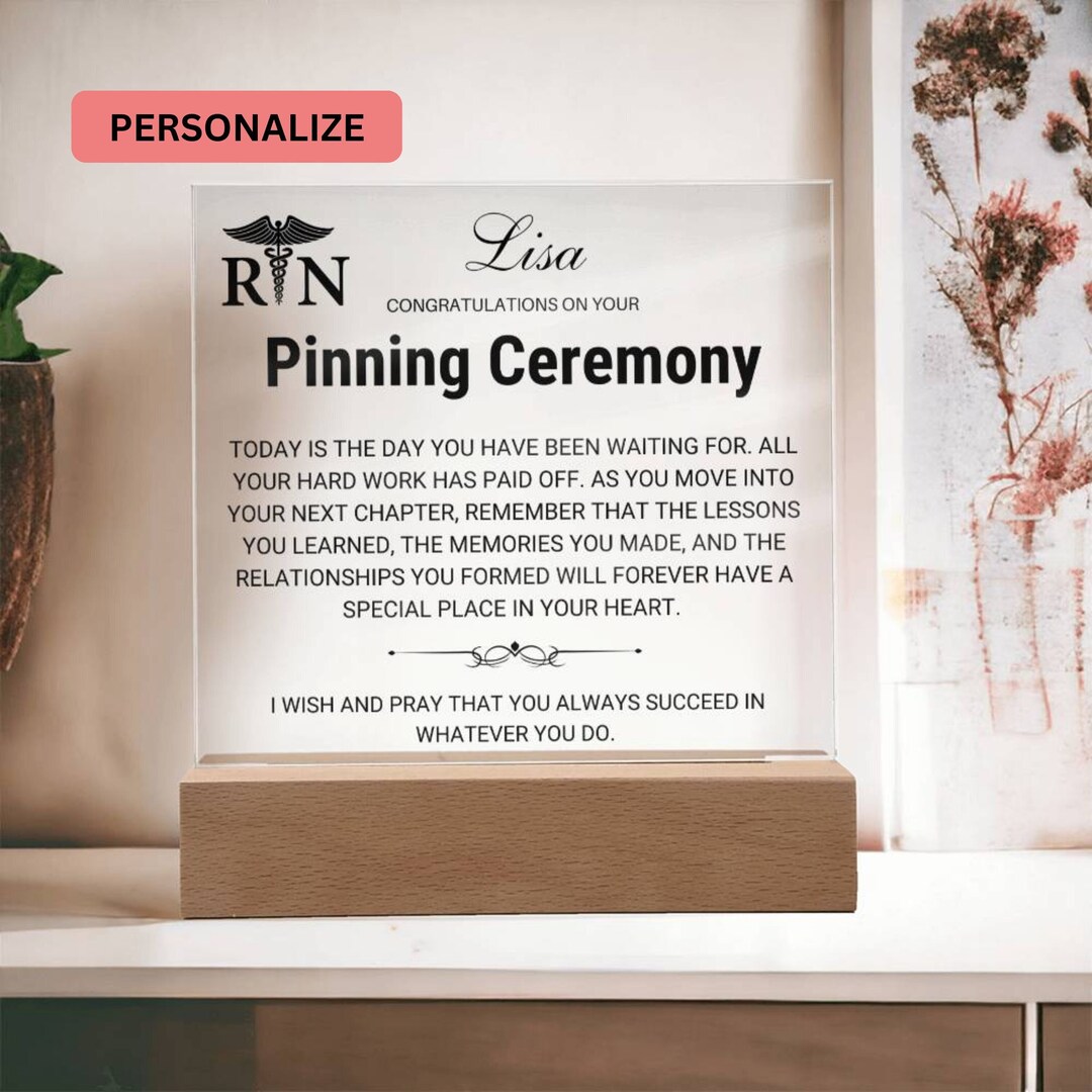 Personalized Custom Pinning Ceremony Plaque Gift, RN LPN Nurse ...