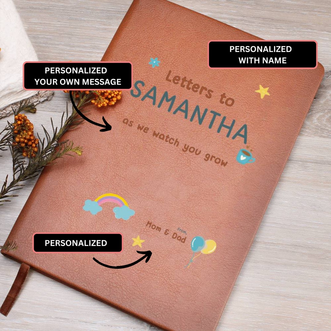 Personalized Leather Journal, Letters to My Children, Son, Daughter as ...