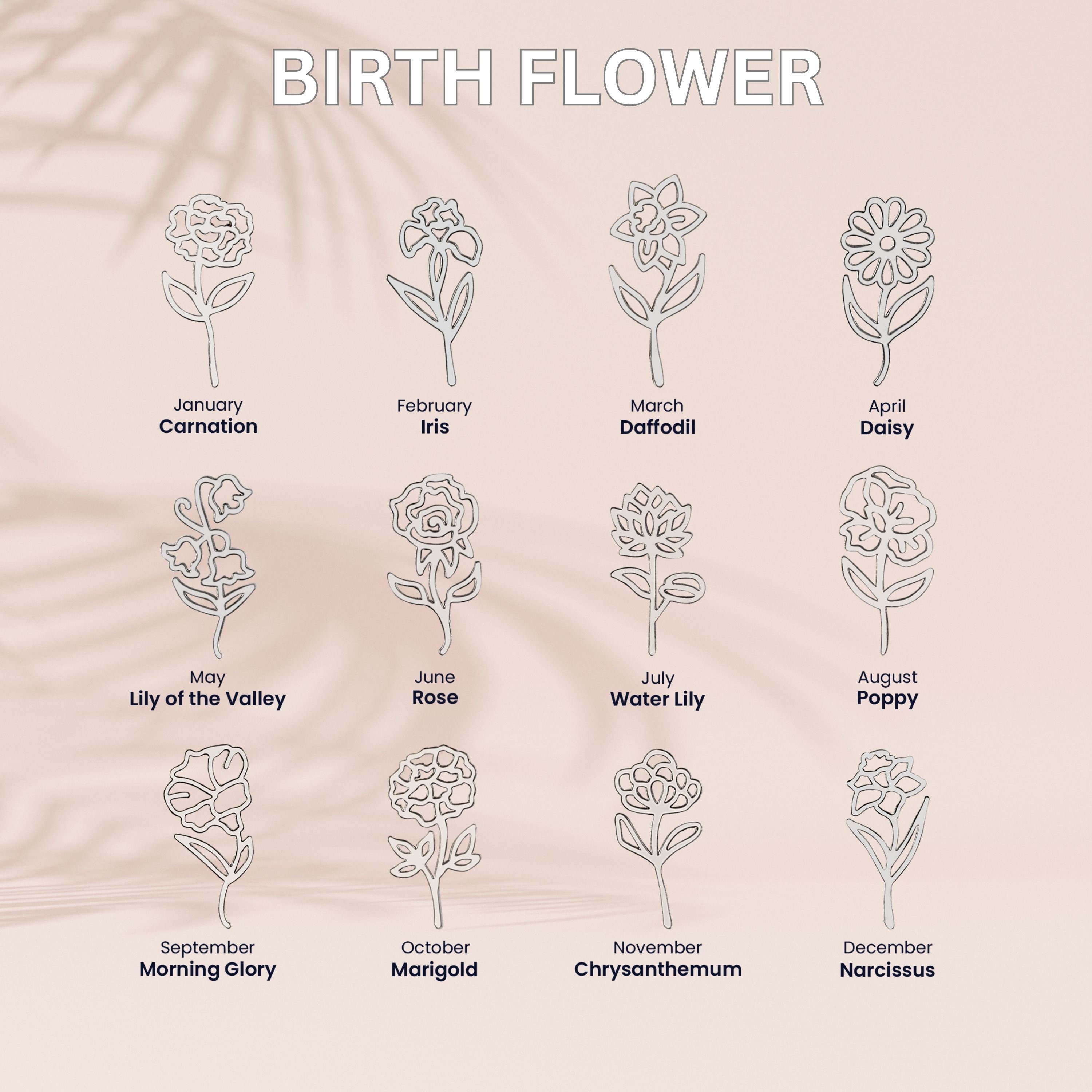 Custom Birth Month Flower Personalized Necklace Gift for Bonus - Etsy