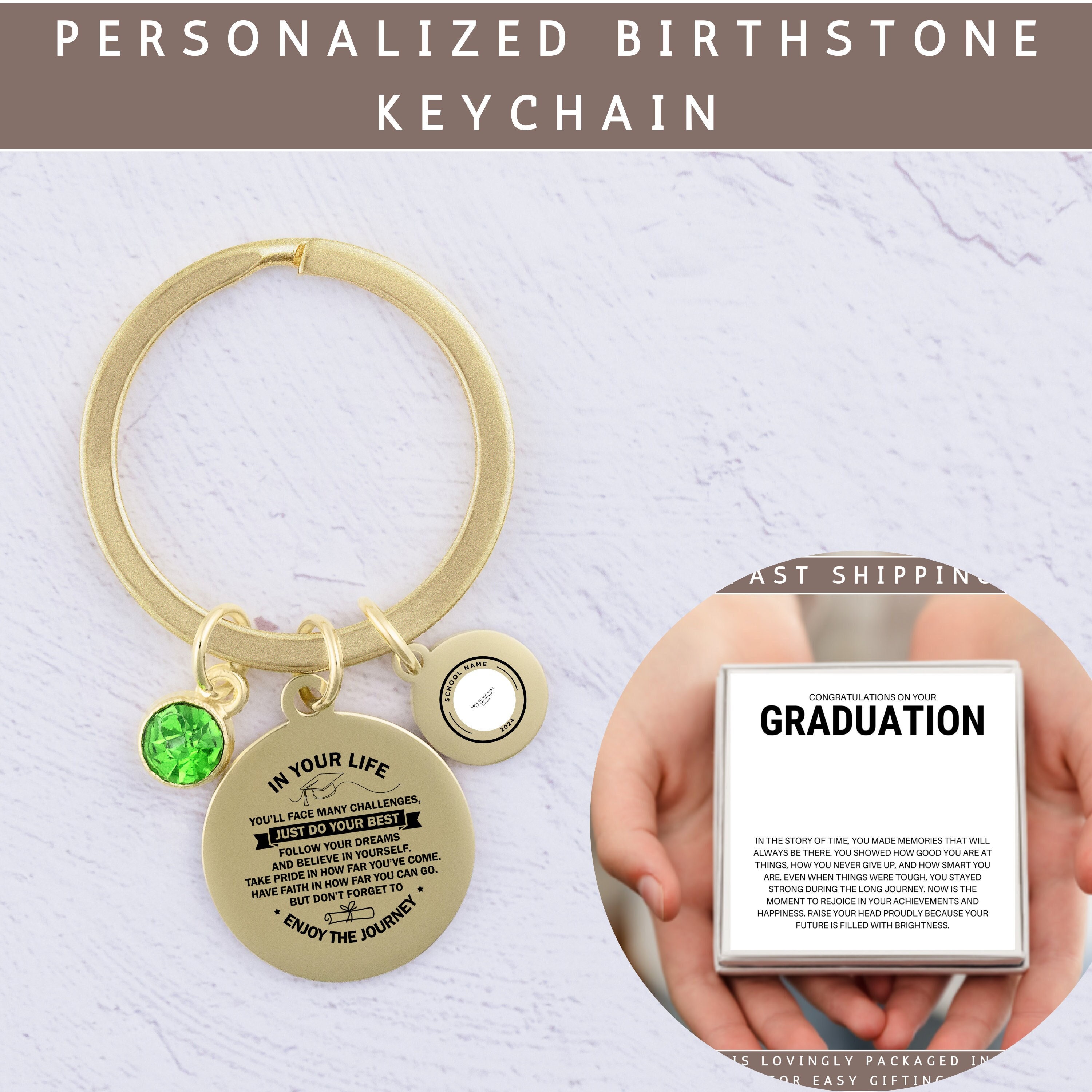 Personalized Graduation Keychain for Daughter Friend Son Coworker Aunt ...