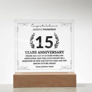 15 Year Work Anniversary Gift From Co-worker Boss Friend, 15th Employee ...