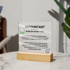 Funny Accountant Definition Desk Decor Sign, Christmas Gift for ...