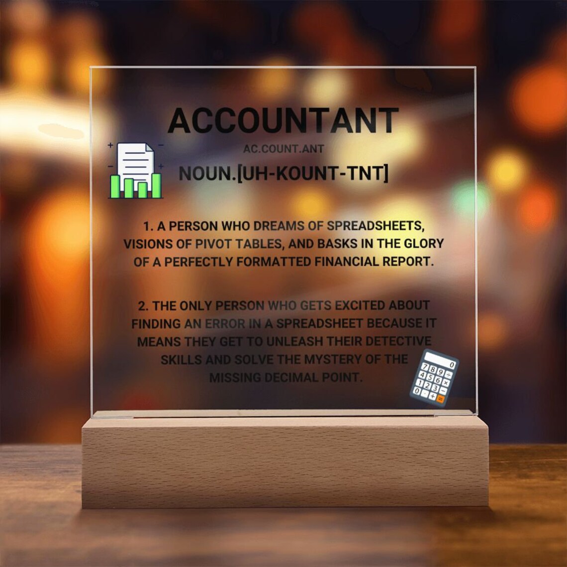 Funny Accountant Definition Desk Decor Sign, Christmas Gift for ...