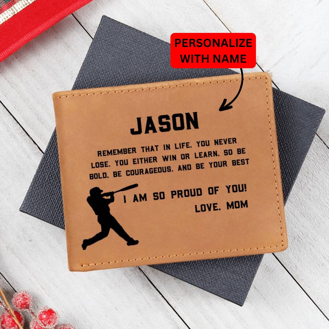 Personalized Wallet for Son From Mom, Baseball Wallet for Son ...