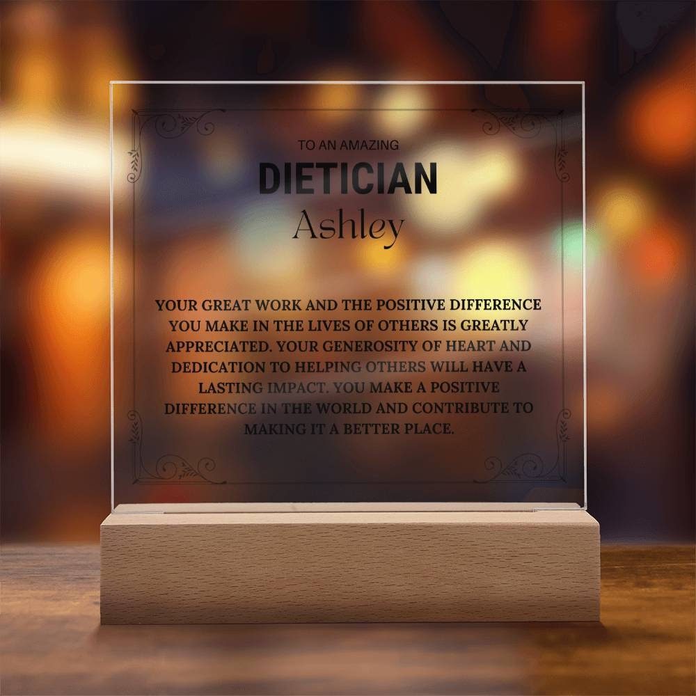 Personalized Acrylic Plaque Christmas Gift for Dietician, Birthday ...