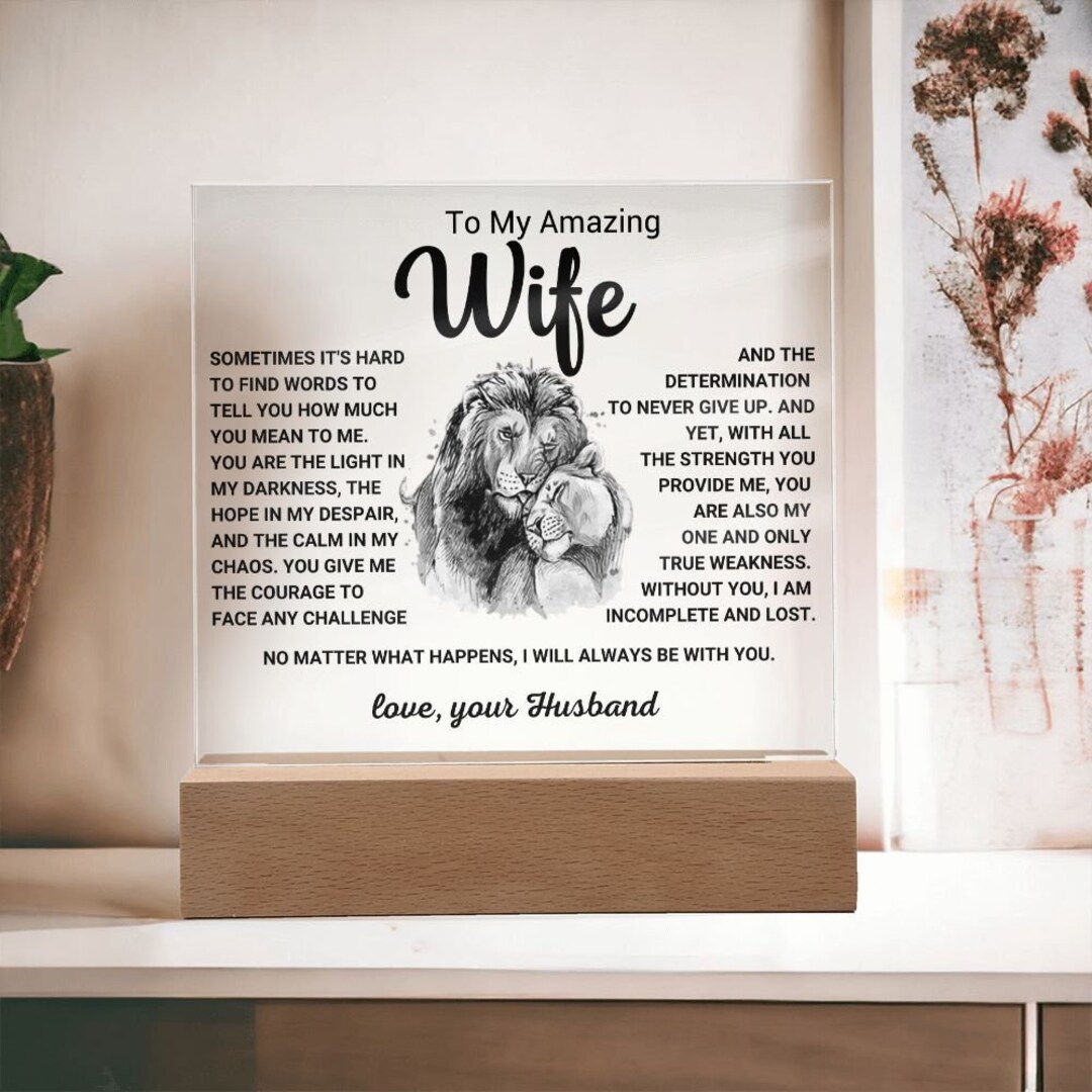 To My Amazing Wife Plaque Acrylic Decor Sign, Gift for Wife Anniversary ...