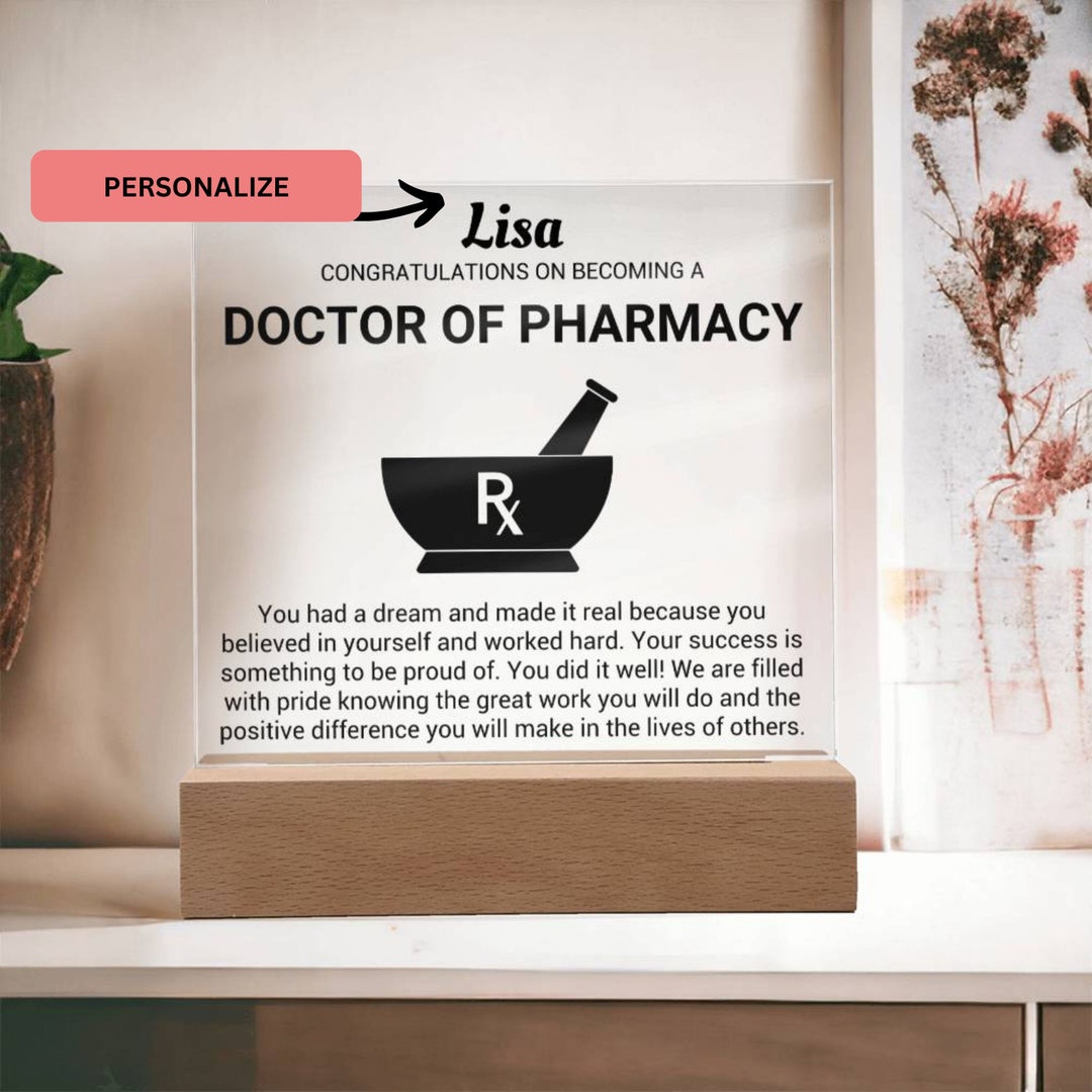 Doctor of Pharmacy Graduation Gift, Pharmacist Graduation Plaque ...