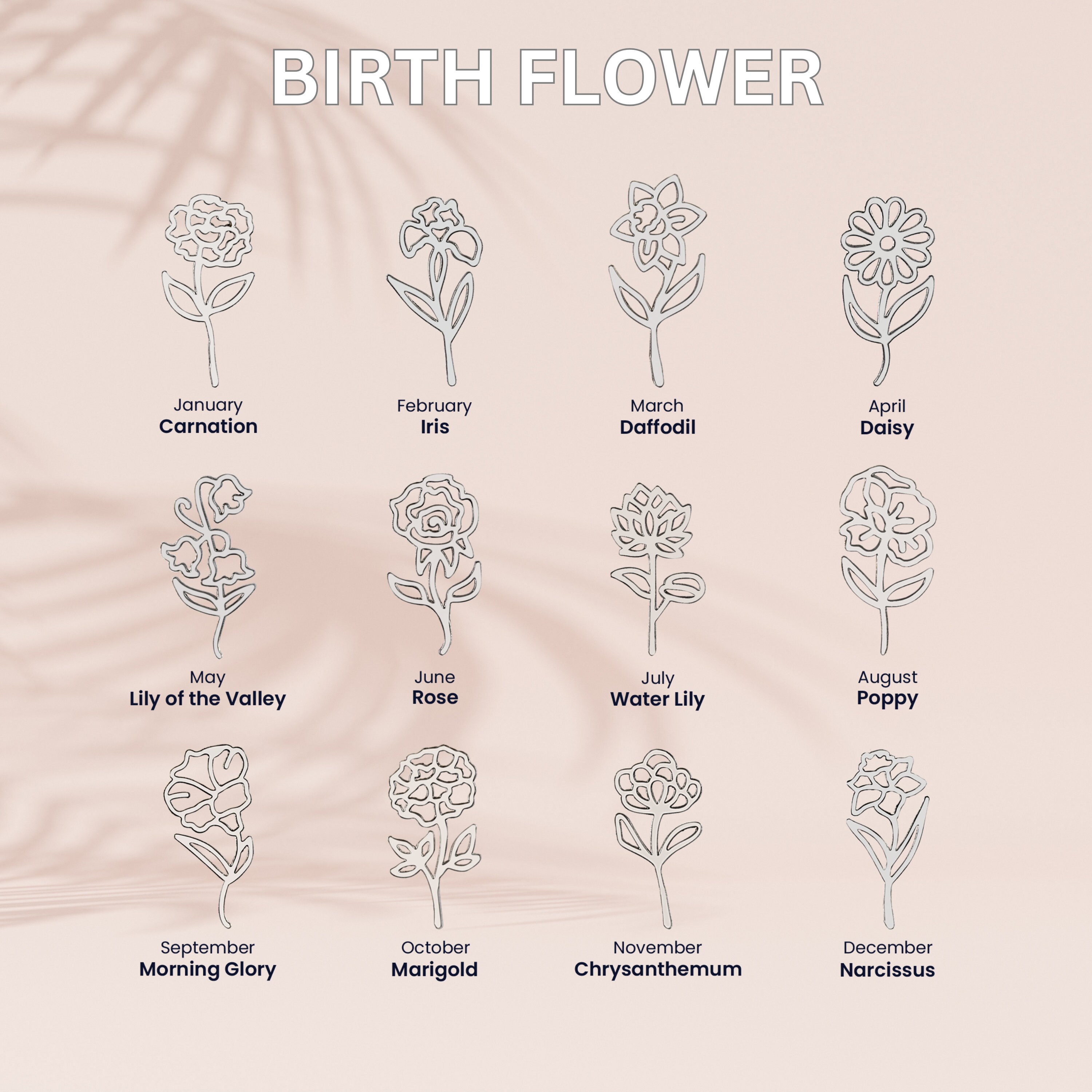 Custom Birth Month Flower Personalized Necklace Gift for - Etsy