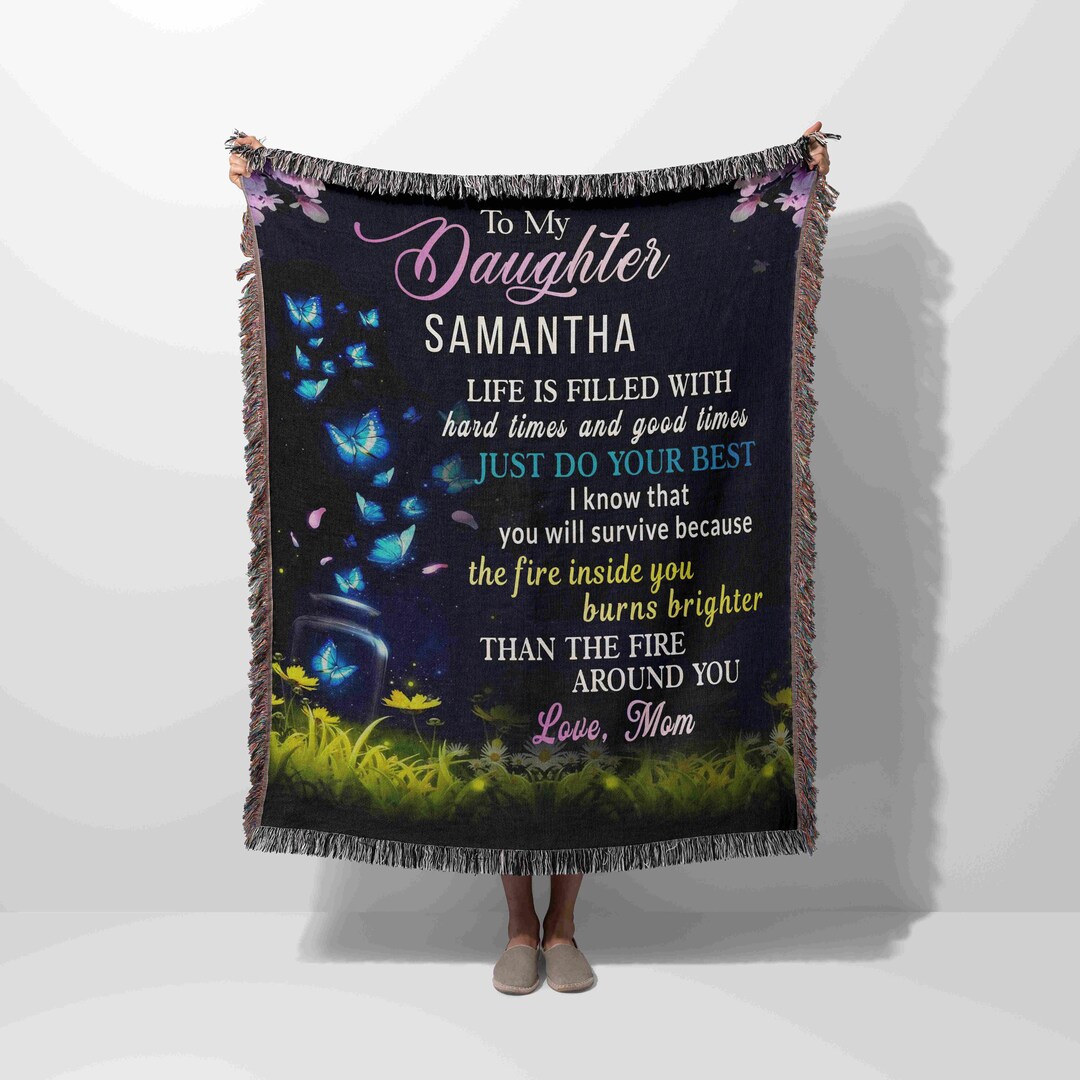 Personalized Daughter Woven Blanket, Christmas Birthday Graduation Gift ...
