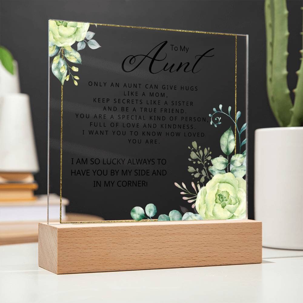 To My Aunt Gift From Niece Nephew, Aunt Birthday Gift, Keepsake Acrylic ...