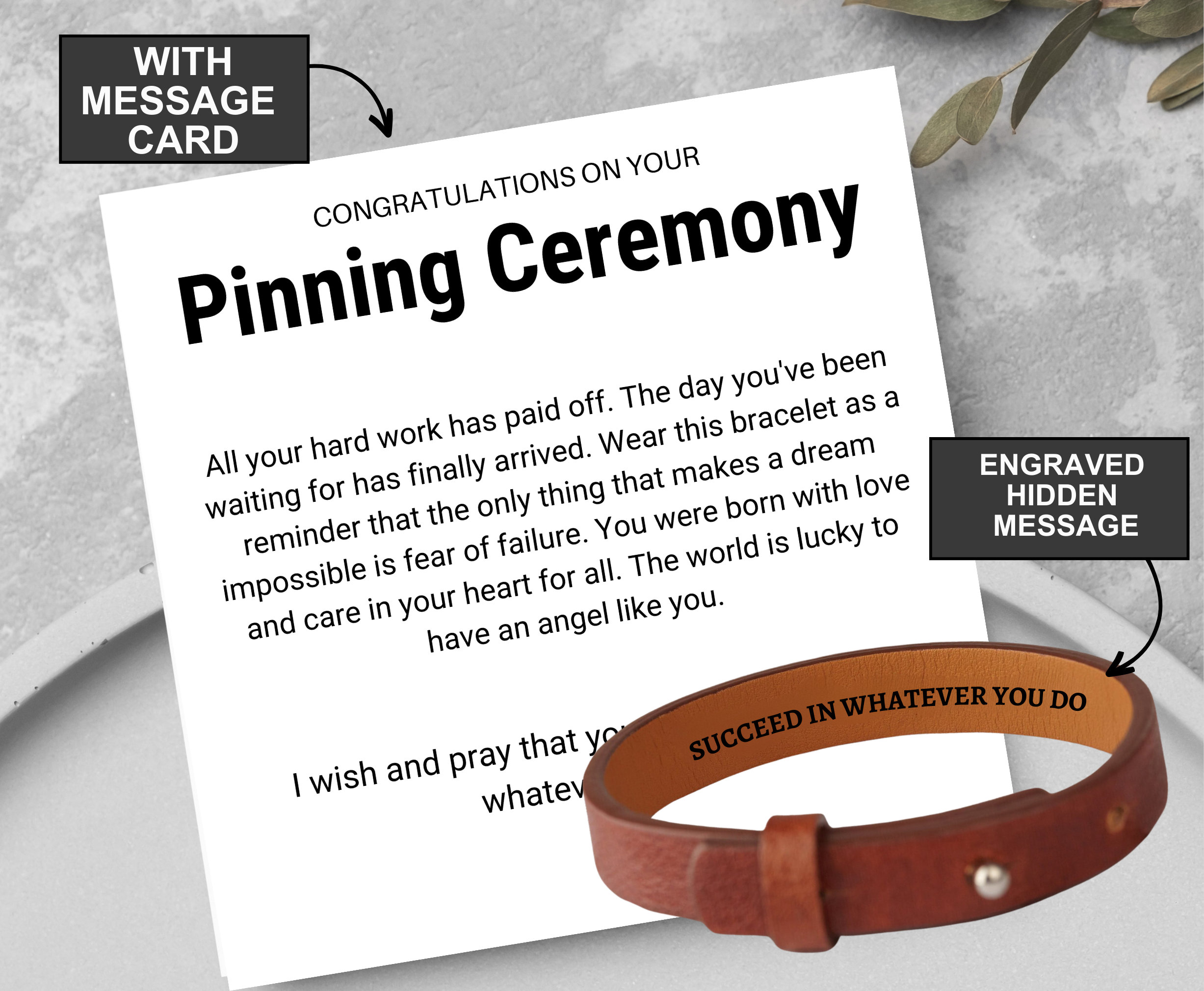 Personalized Pinning Ceremony Leather Bracelet for Male Nurse, Murse ...