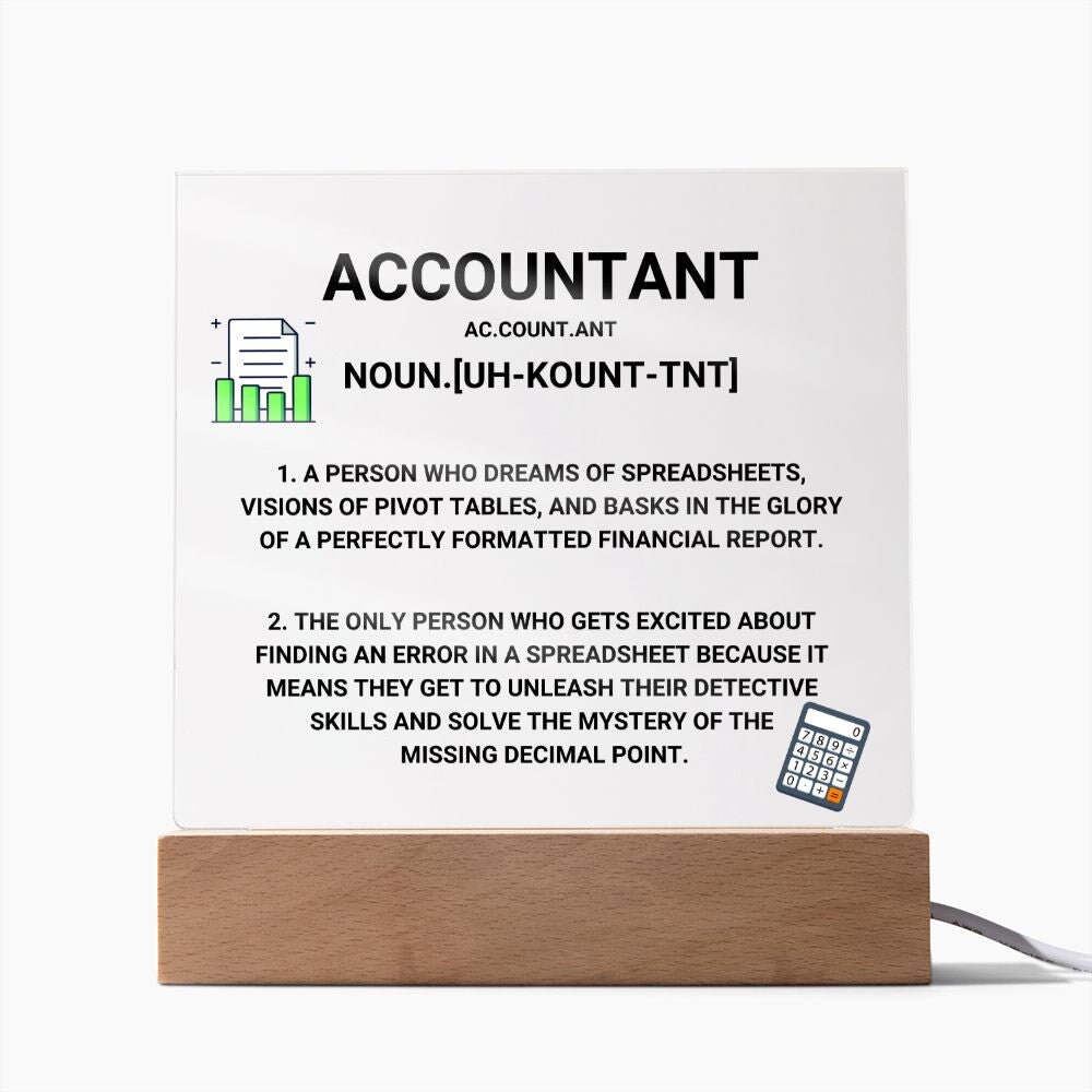 Funny Accountant Definition Desk Decor Sign, Christmas Gift for ...