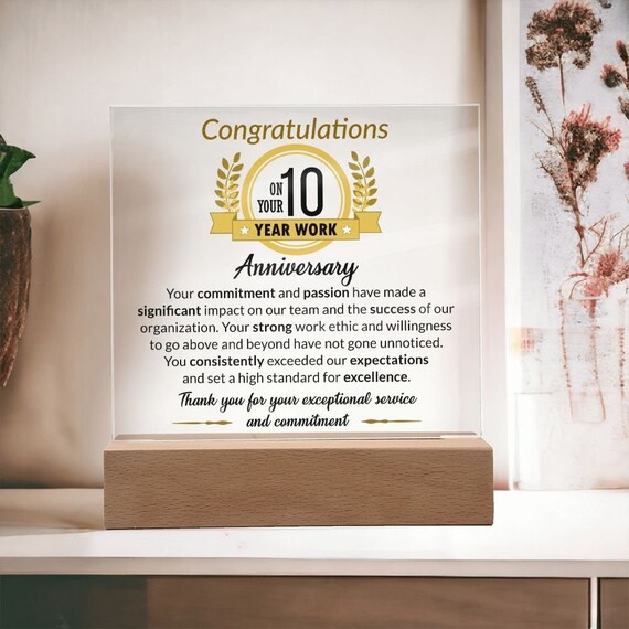 10 Years Work Anniversary Gifts