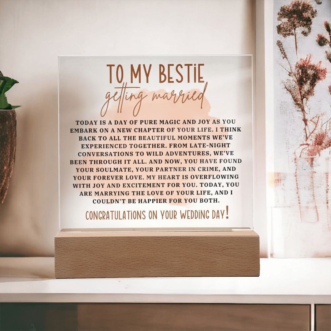 Gift for Bride From Best Friend, Bride's Wedding Gift From Friend ...