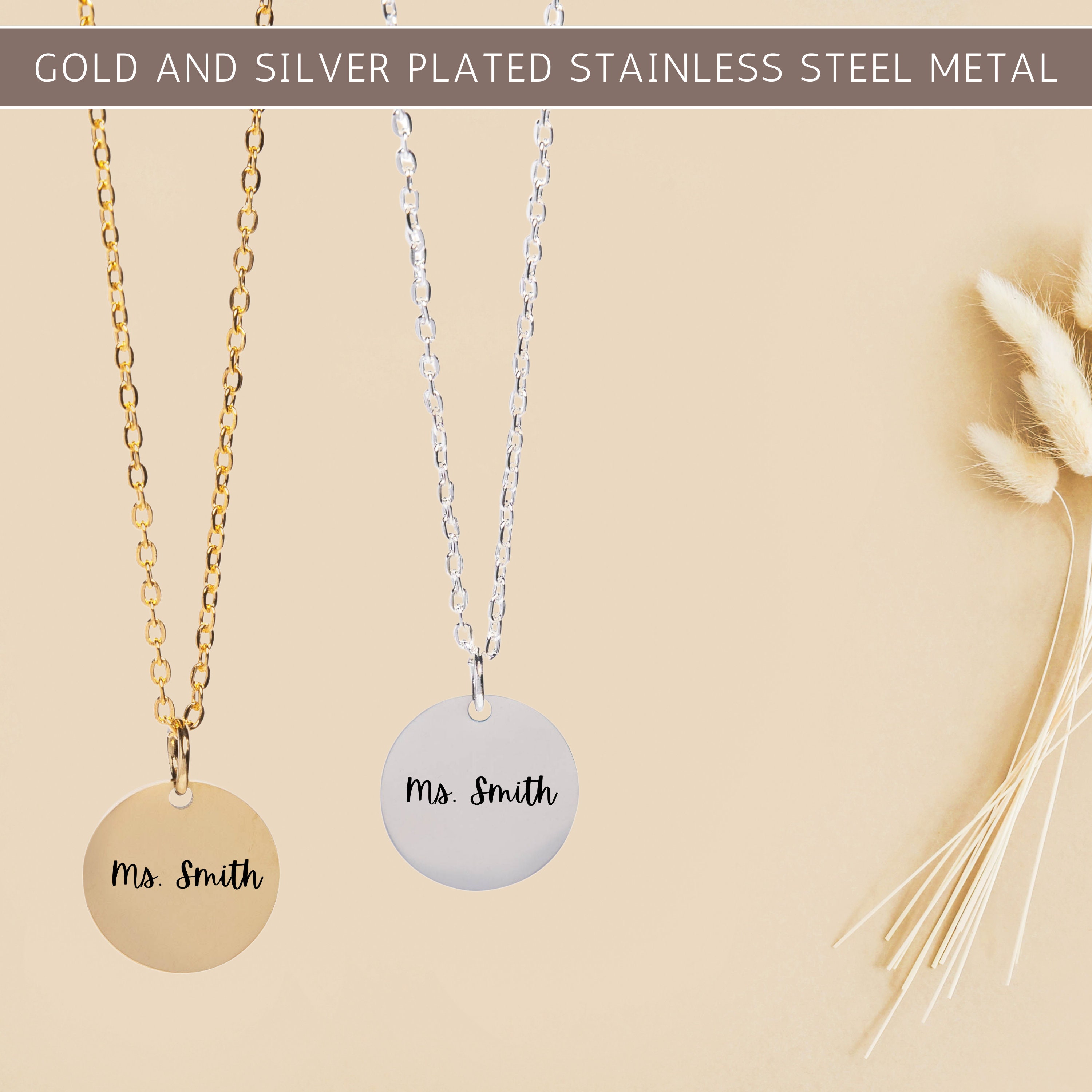 Math Teacher Personalized Birthstone Necklace Gift, Teacher ...