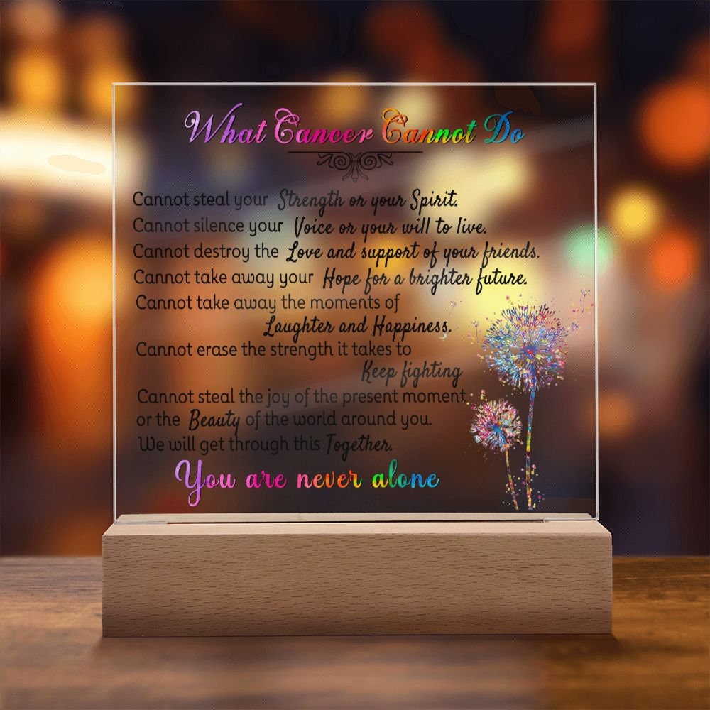 Cancer Encouragement Gift for Women, Acrylic Plaque Cancer Support ...