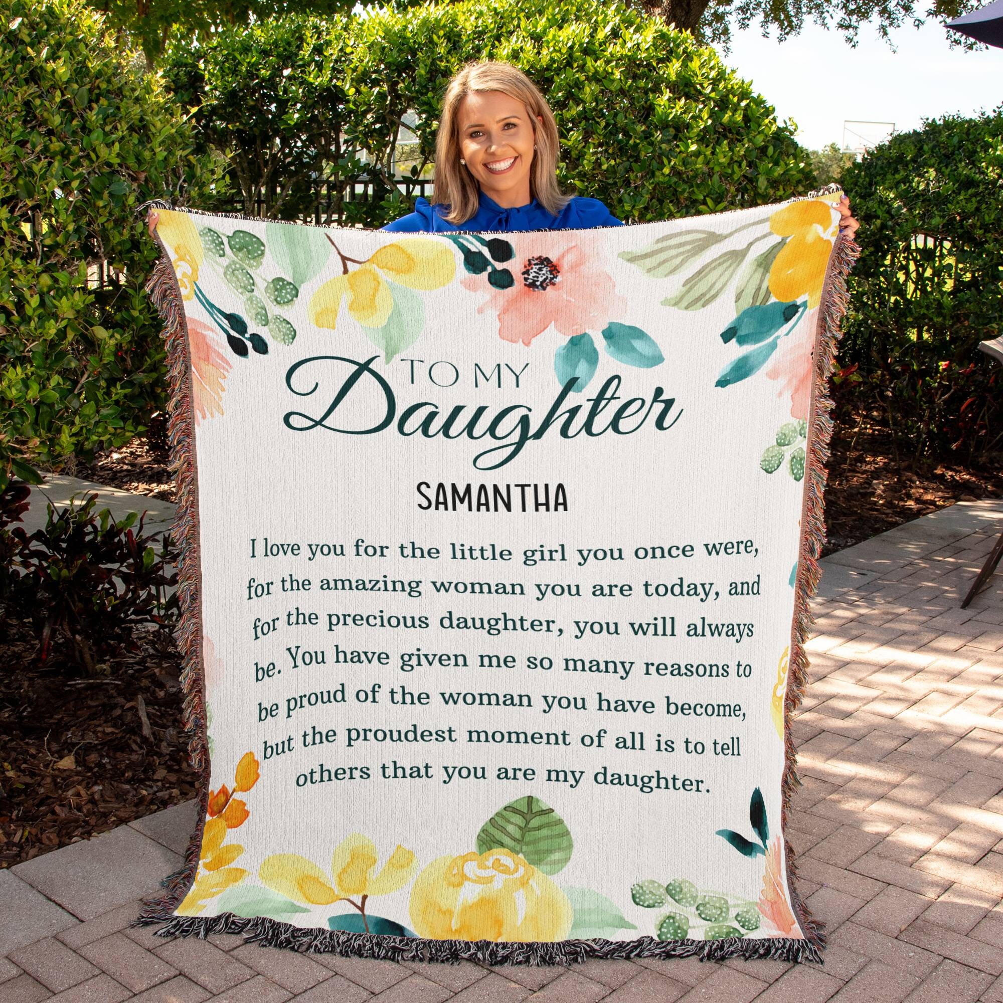 Personalized Daughter Woven Blanket Christmas Birthday - Etsy