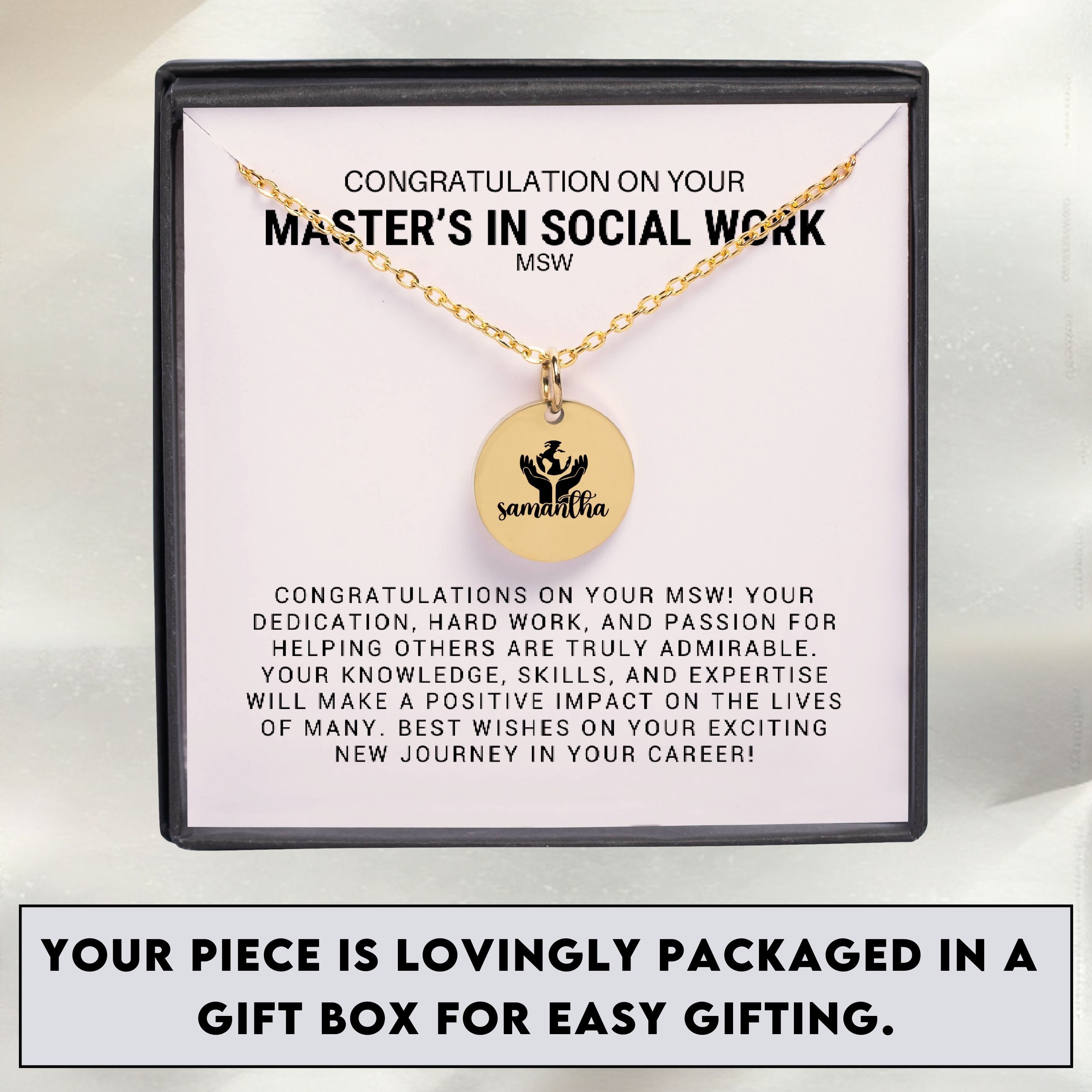 Social Worker MSW Graduation Gift, Social Worker Necklace Gift for Her ...