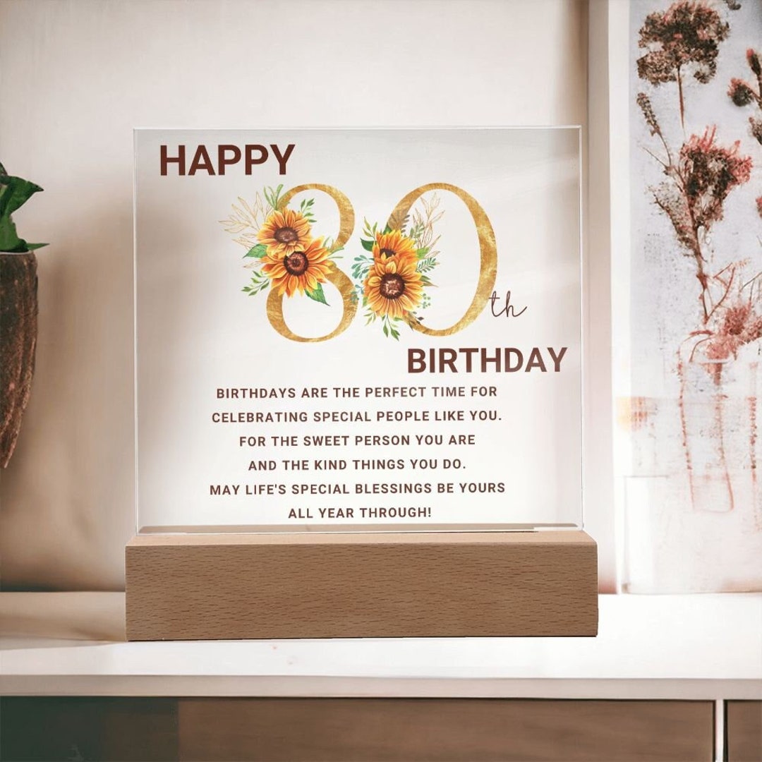 80th Birthday Plaque Decor Sign for Mom Grandma Gigi, Gift for Aunt ...