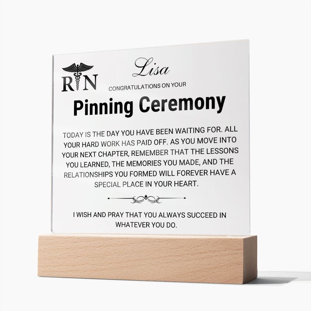 Personalized Custom Pinning Ceremony Plaque Gift, RN LPN Nurse ...