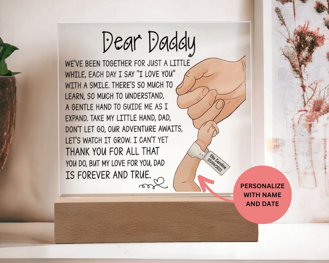 Personalized Dad Acrylic Plaque Gift From Baby, Father's Day Gift New ...
