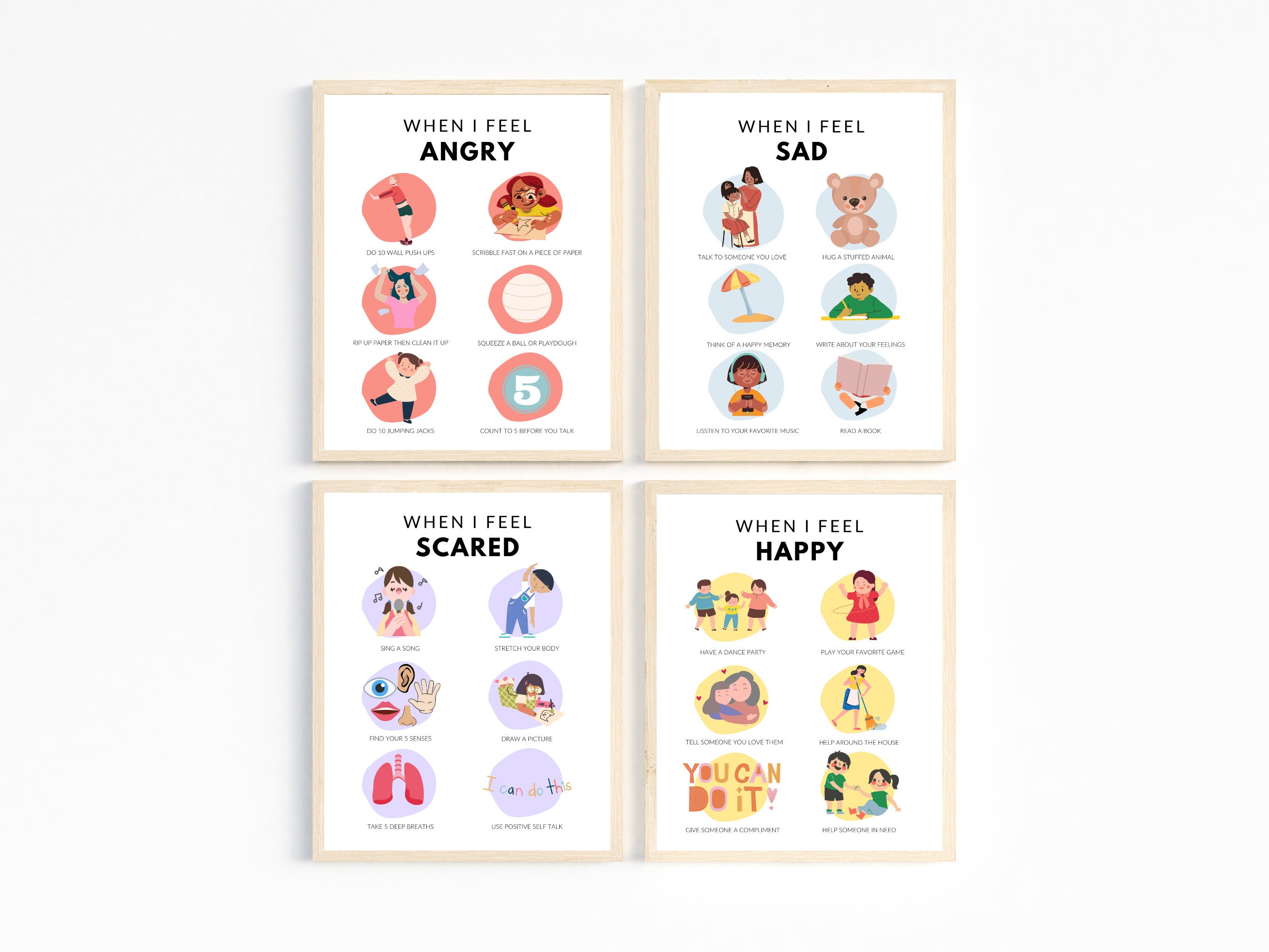 Coping Skills Poster for Kids Calming Corner Poster - Etsy