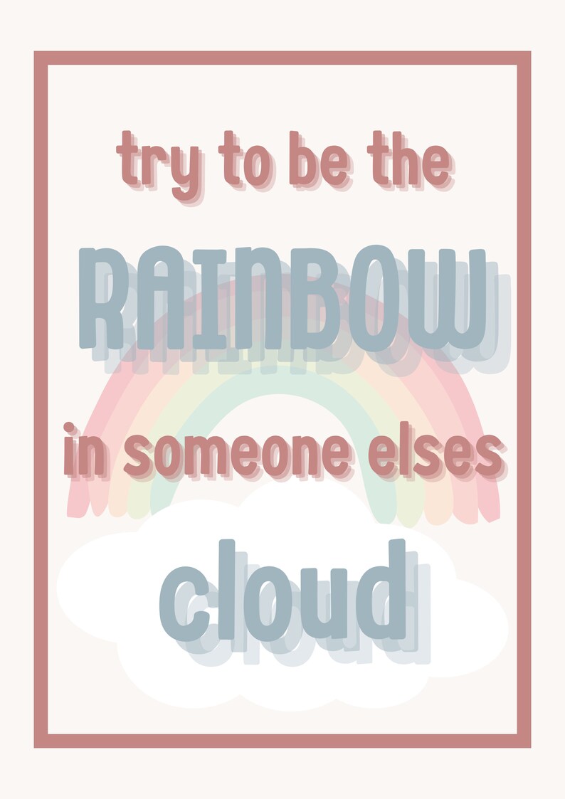 BOHO Rainbow Motivational Posters for Classroom Office - Etsy