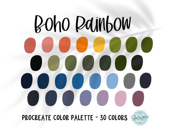 Boho Rainbow Procreate Color Palette - Etsy