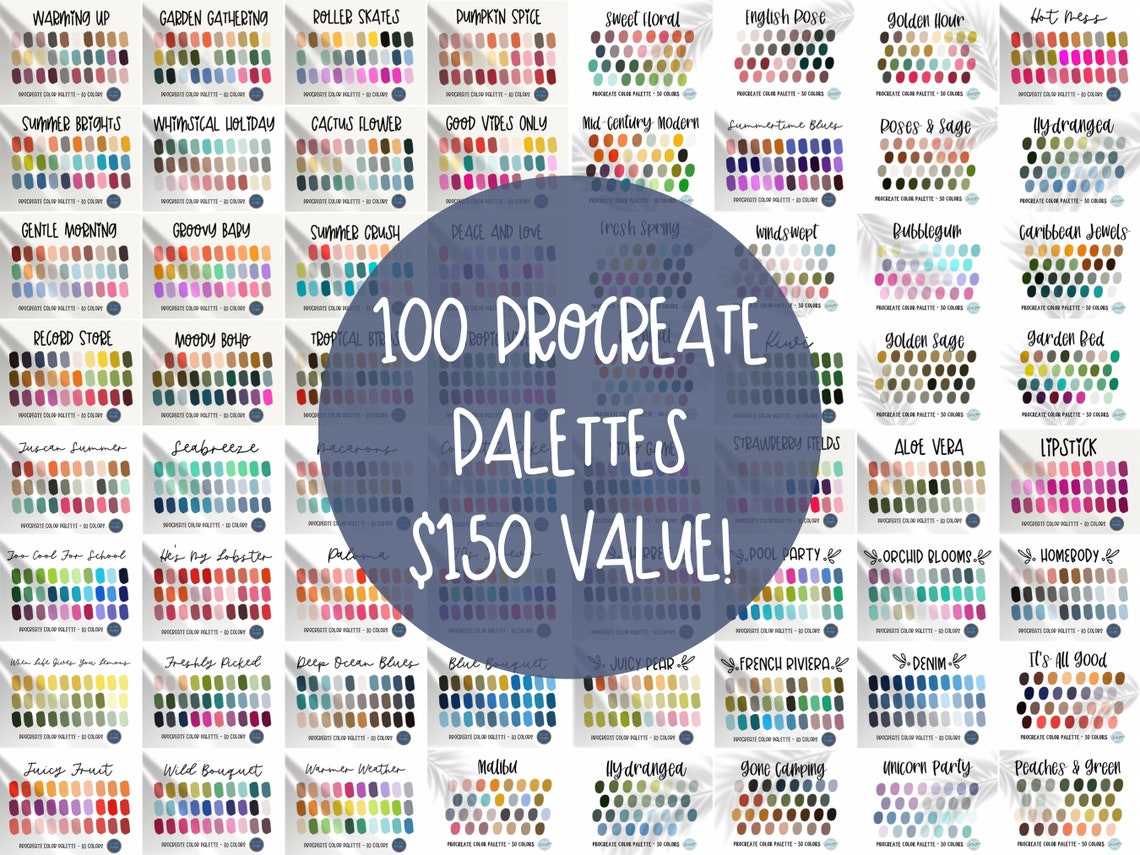 Procreate Color Palette Bundle | 100 Procreate Palettes | Whole Shop ...