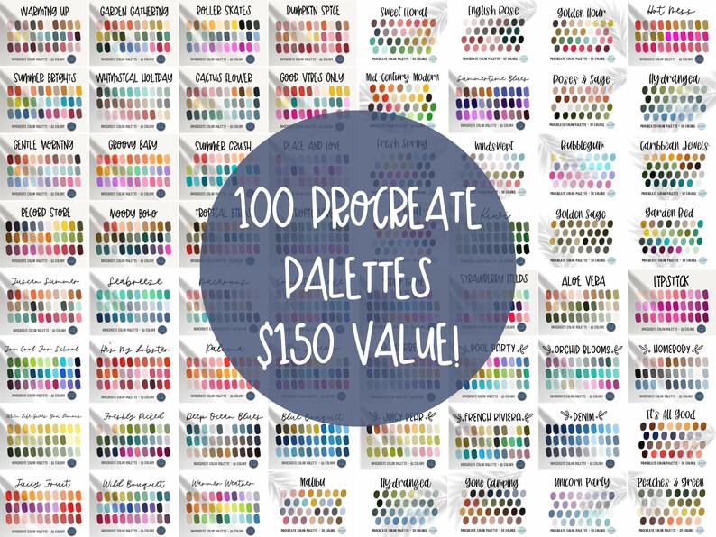Procreate Color Palette Bundle | 100 Procreate Palettes | Whole Shop ...
