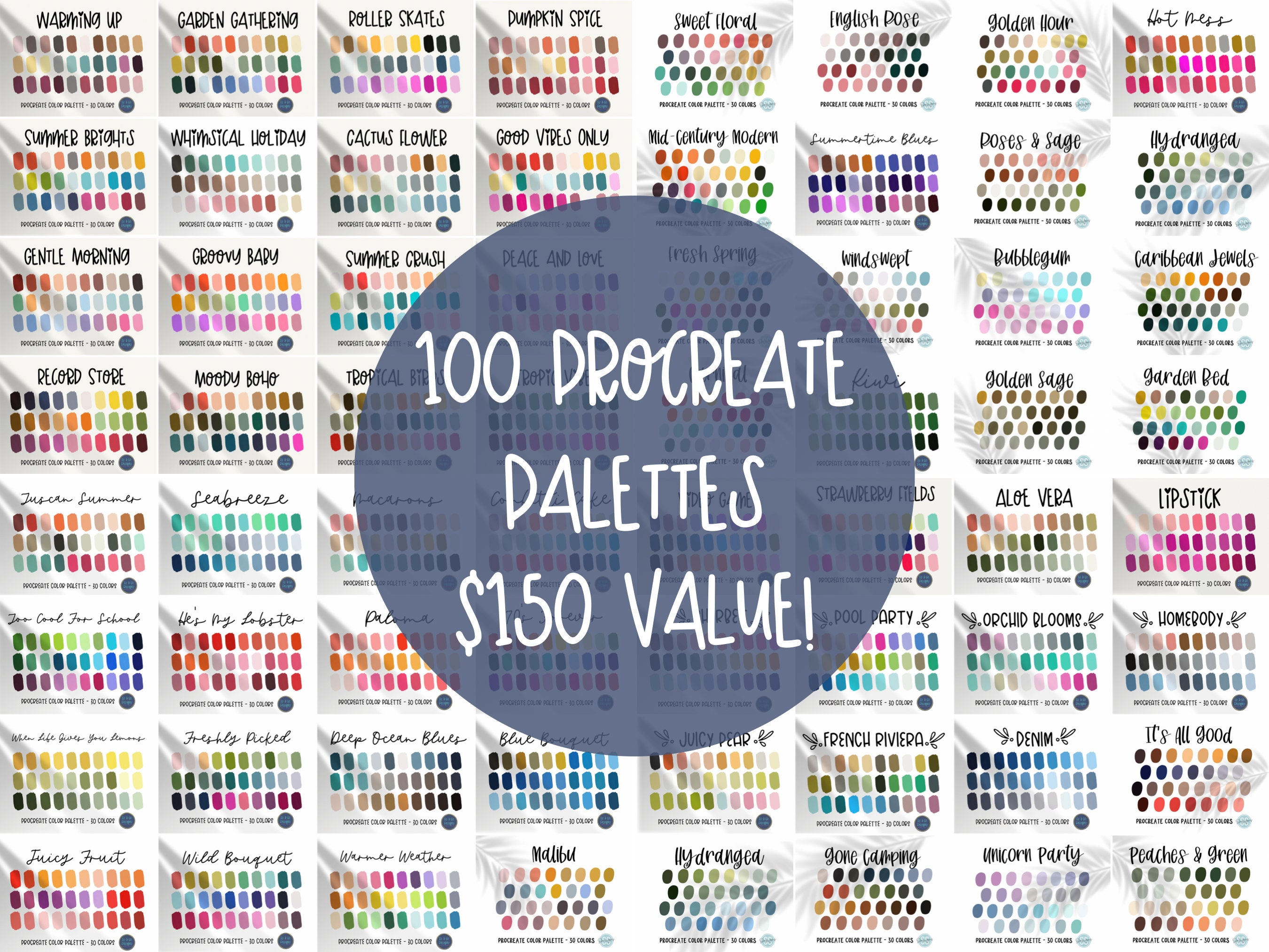 Procreate Color Palette Bundle | 100 Procreate Palettes | Whole Shop ...