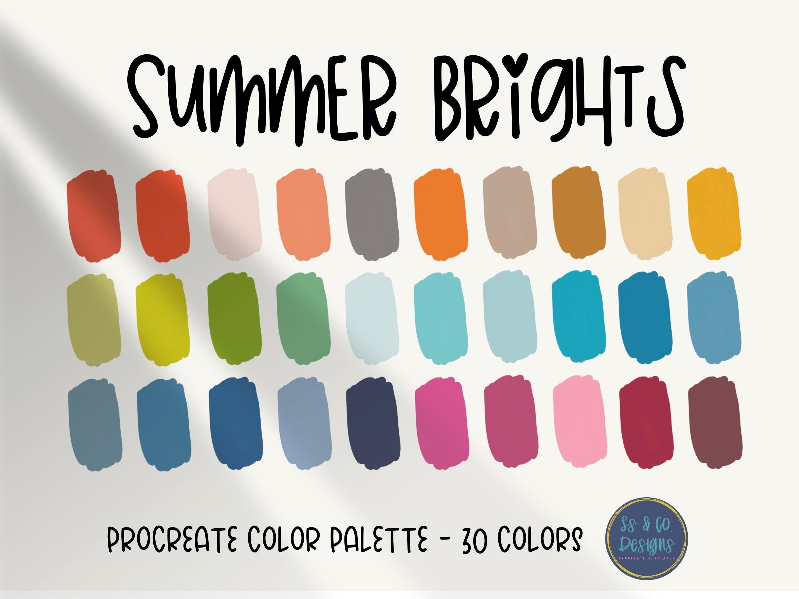 Summer Brights Procreate Color Palette - Etsy
