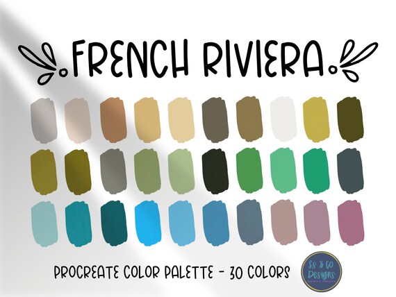 French Riviera Procreate Color Palette - Etsy